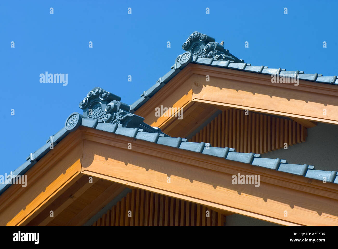 Asian rooftop detail Stock Photo - Alamy