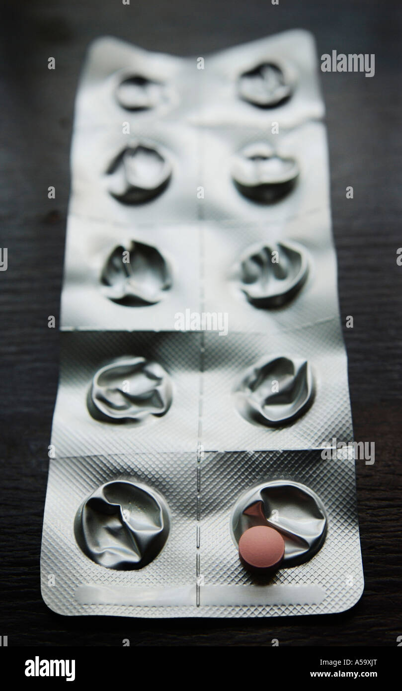 Pill on Blister Pack Stock Photo - Alamy