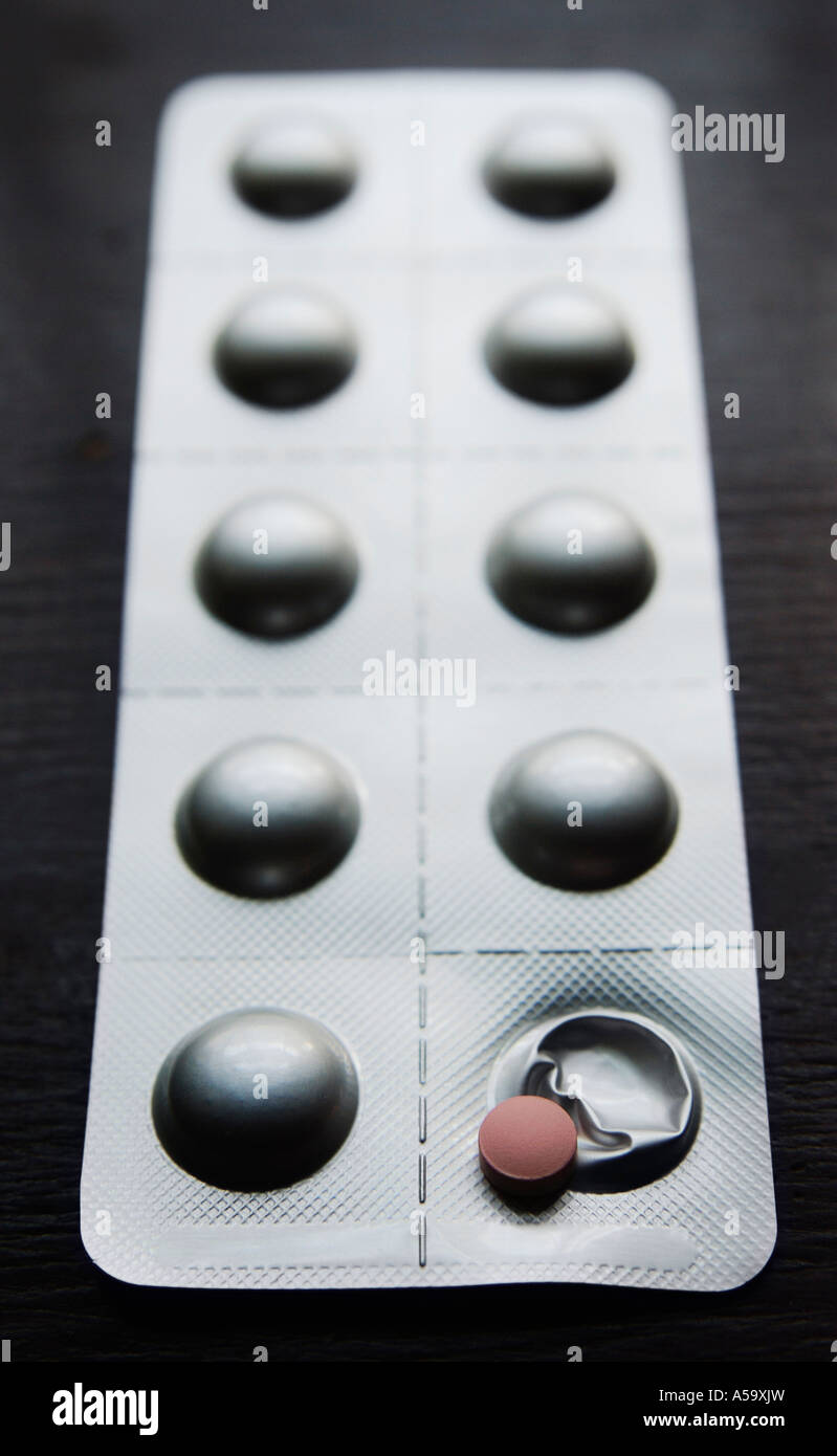 Pill on Blister Pack Stock Photo - Alamy