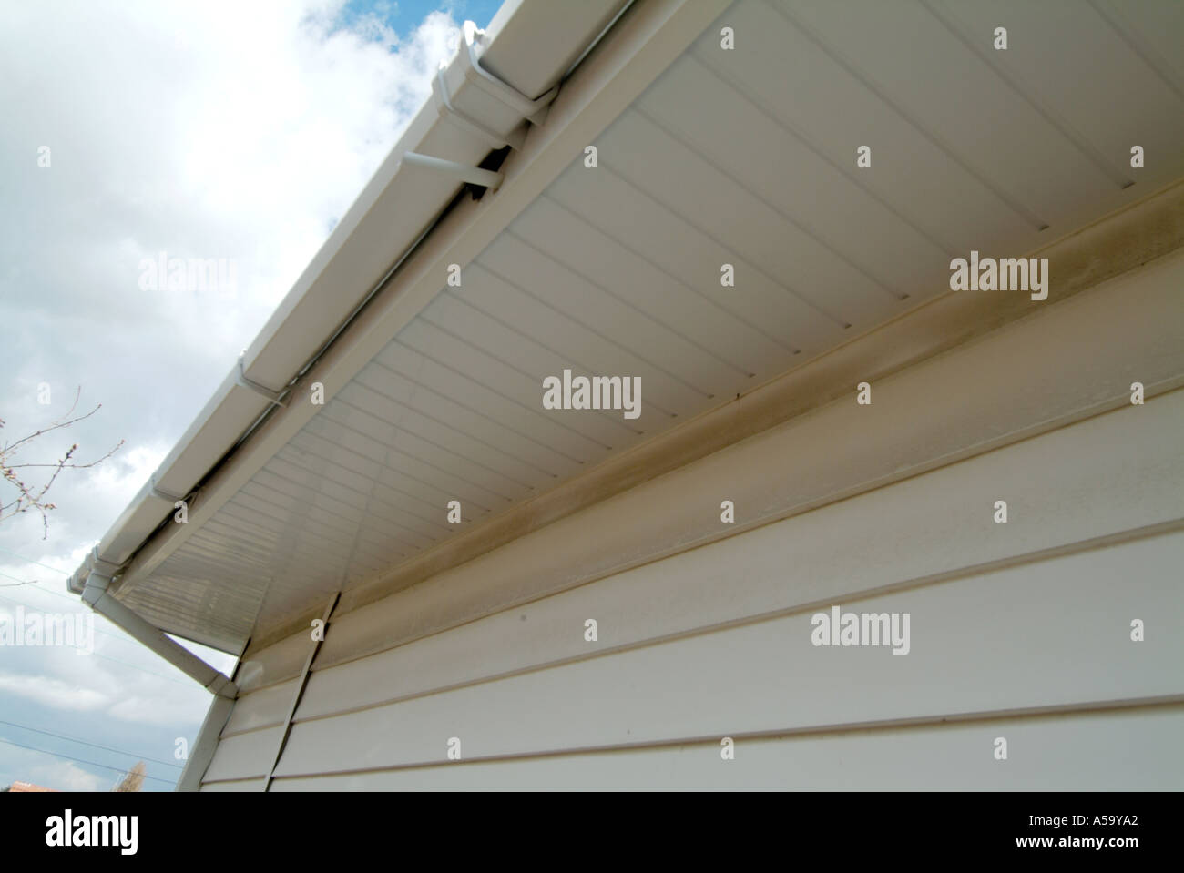 Work in progress on over cladding house soffit board and fascia with ...