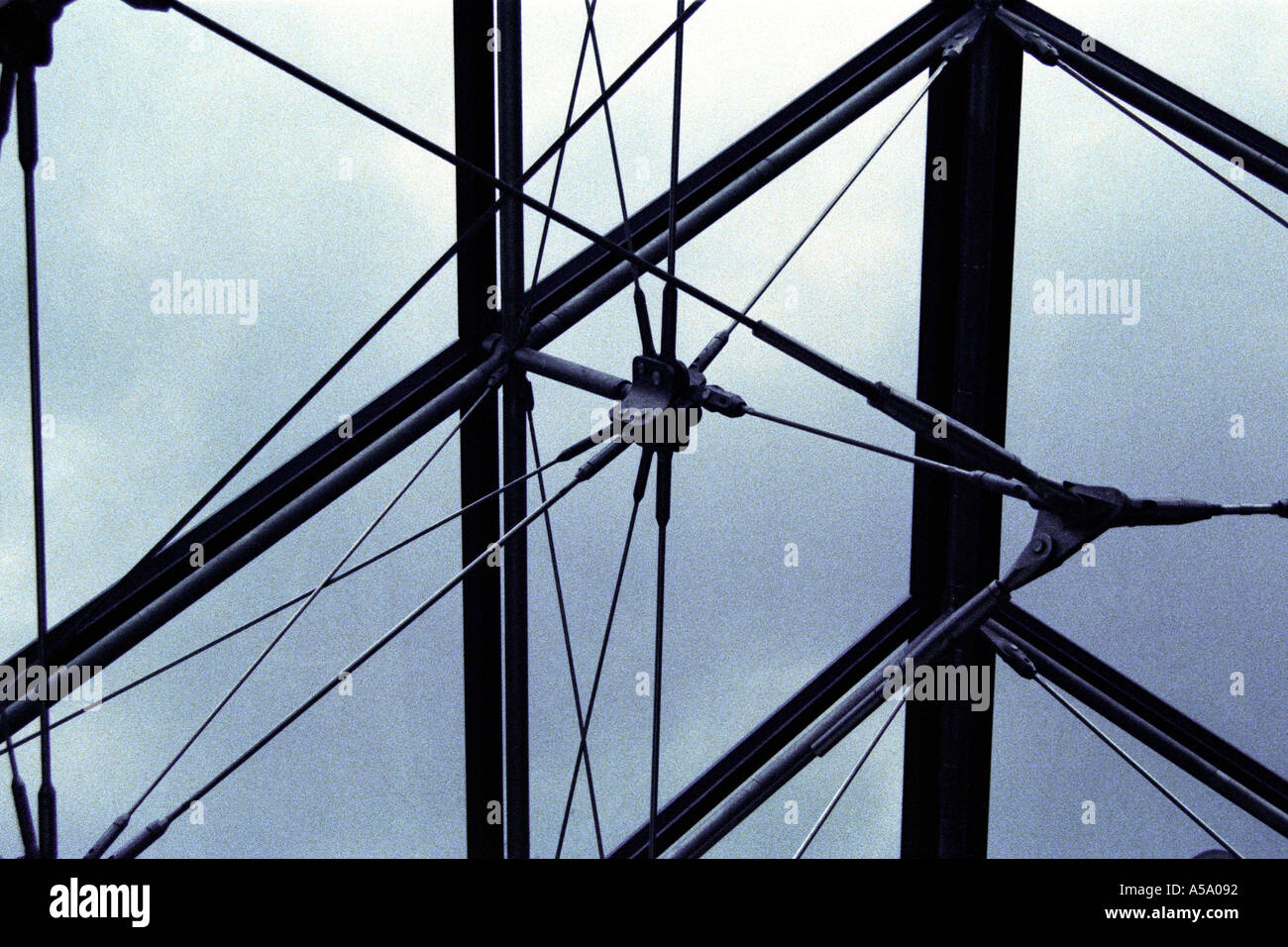 Inside of Louvre Paris cross processed with strong lines Stock Photo ...