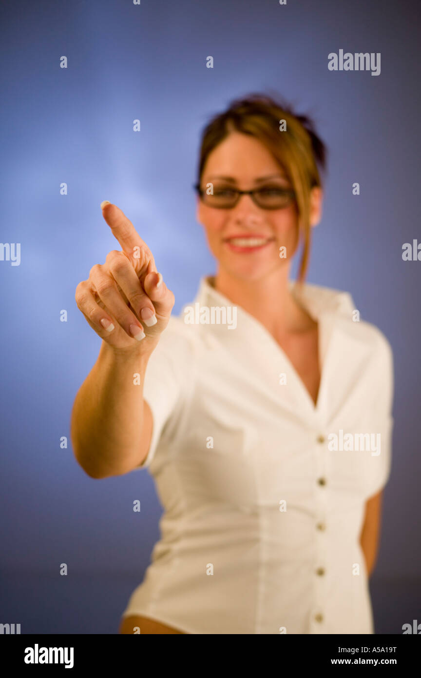 Lady pointing to hi-res stock photography and images - Alamy