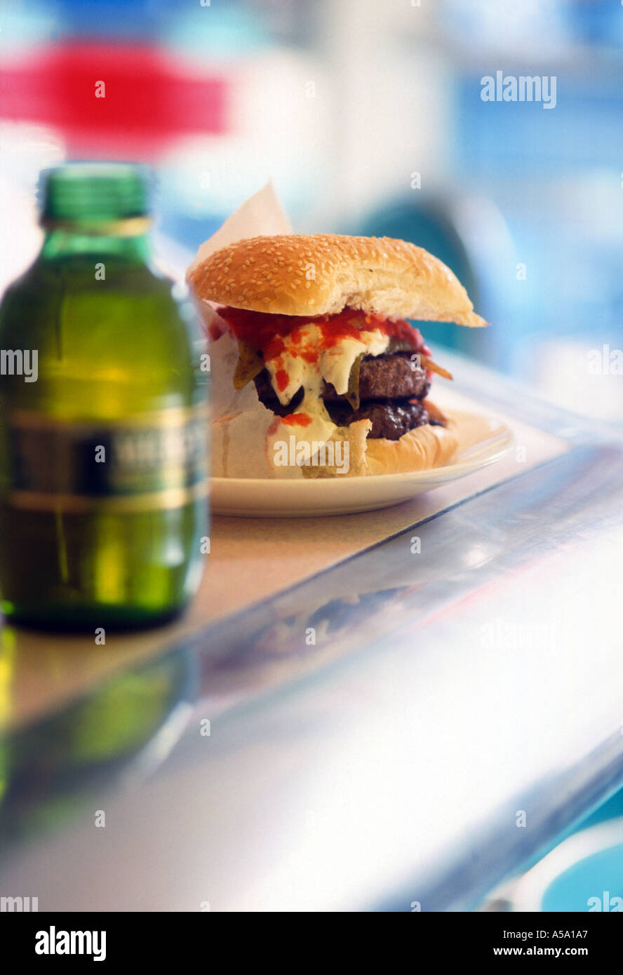 Junk food beer burger hi-res stock photography and images - Alamy