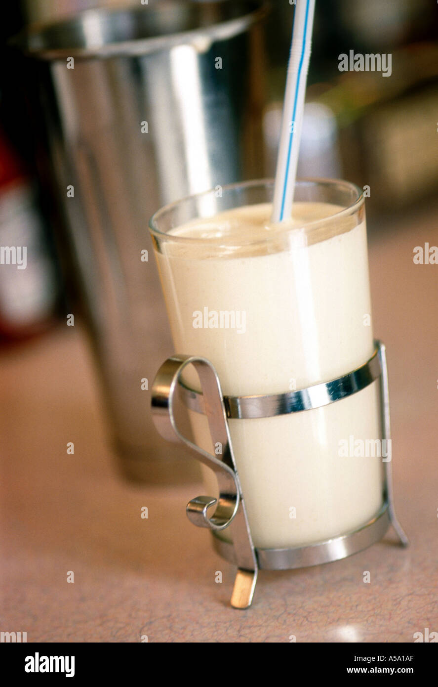 Milk shake on counter of American style diner Stock Photo - Alamy