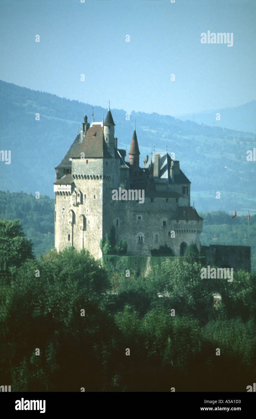 The 13th to 15th century Château de Menthon in the Haute Savoie Stock ...