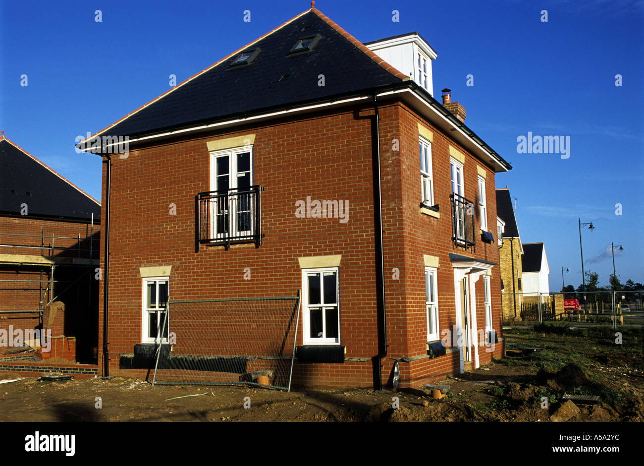 Houses under construction on the old Ipswich airport site, Nacton ...