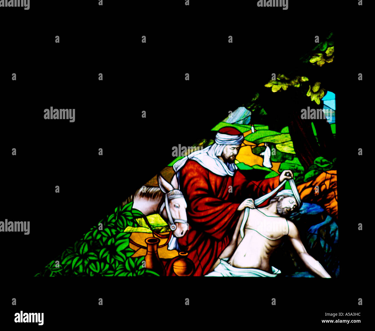 Good Samaritan Stained Glass Window High Resolution Stock Photography ...