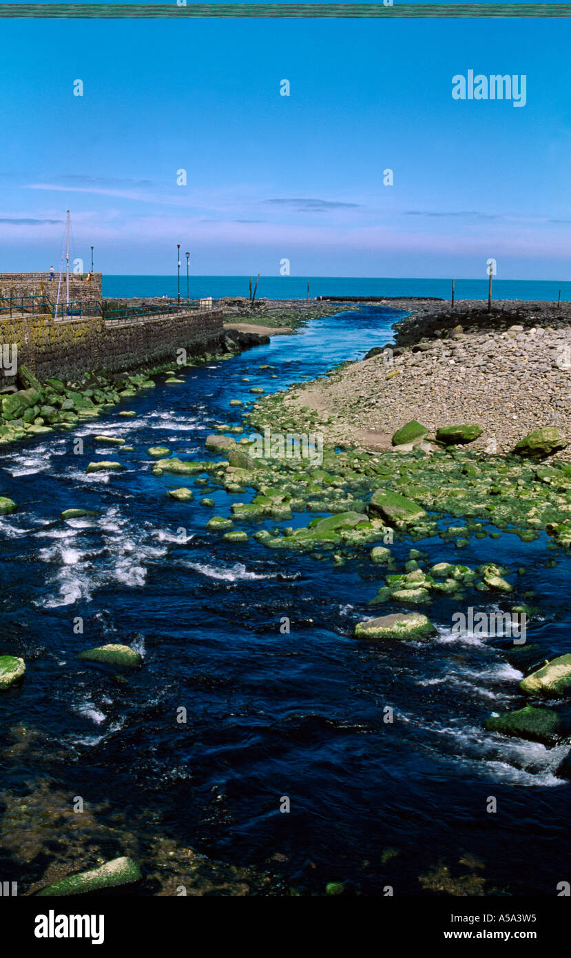 Devon England Lynmouth River To Sea Single Channel Estuary Stock Photo ...