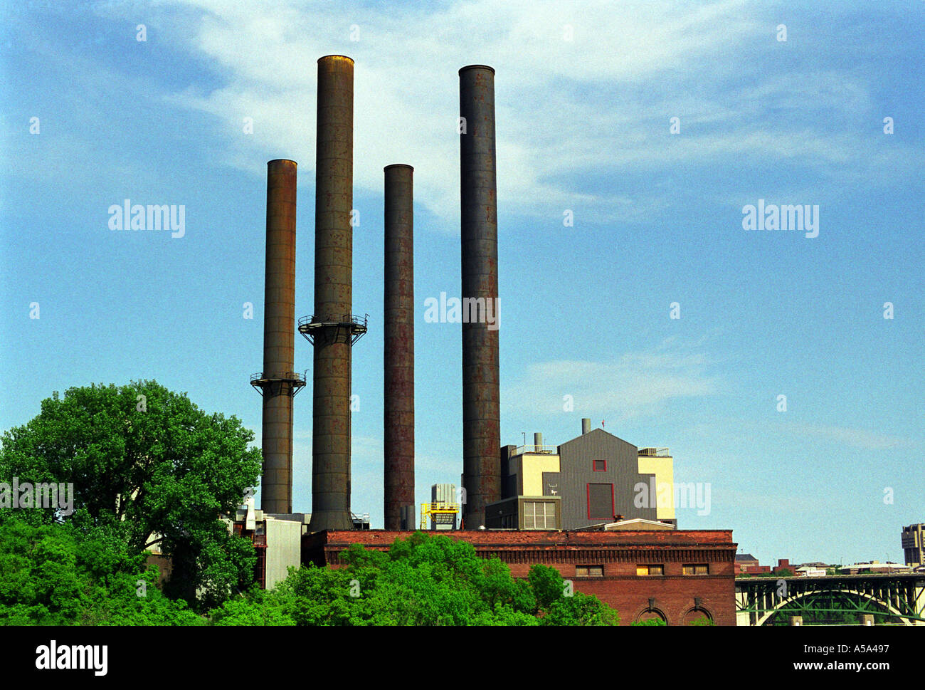 Old smokestacks hi-res stock photography and images - Alamy