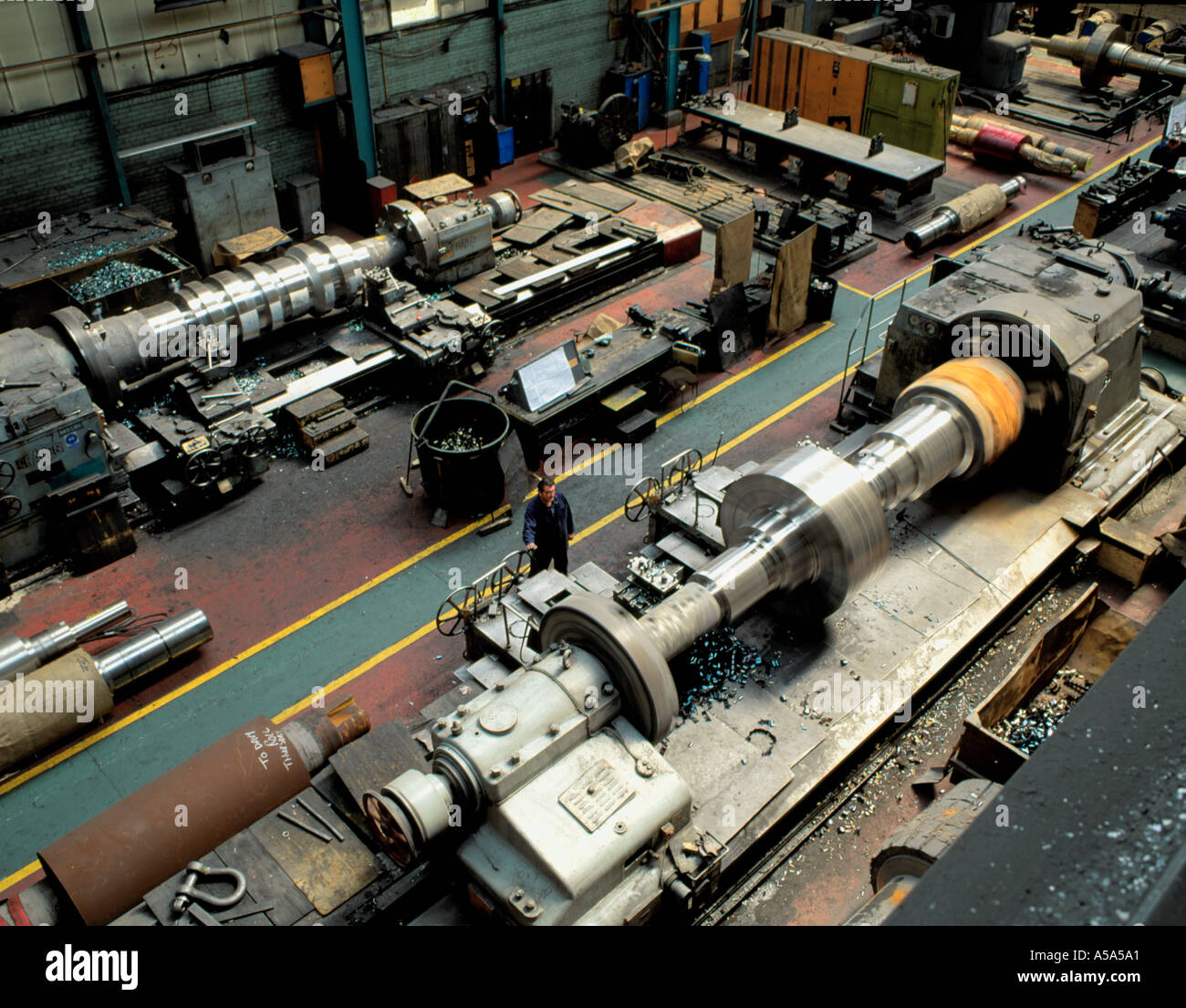Large steel milling machine at a heavy engineering works, Gateshead ...