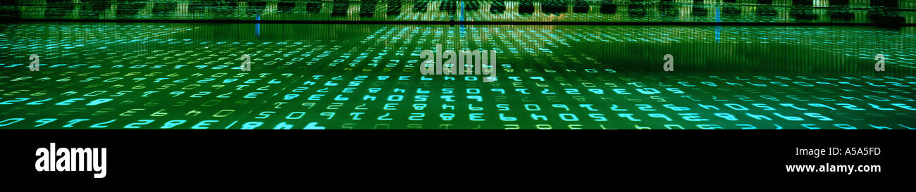 Numbers projected onto museum floor Stock Photo - Alamy