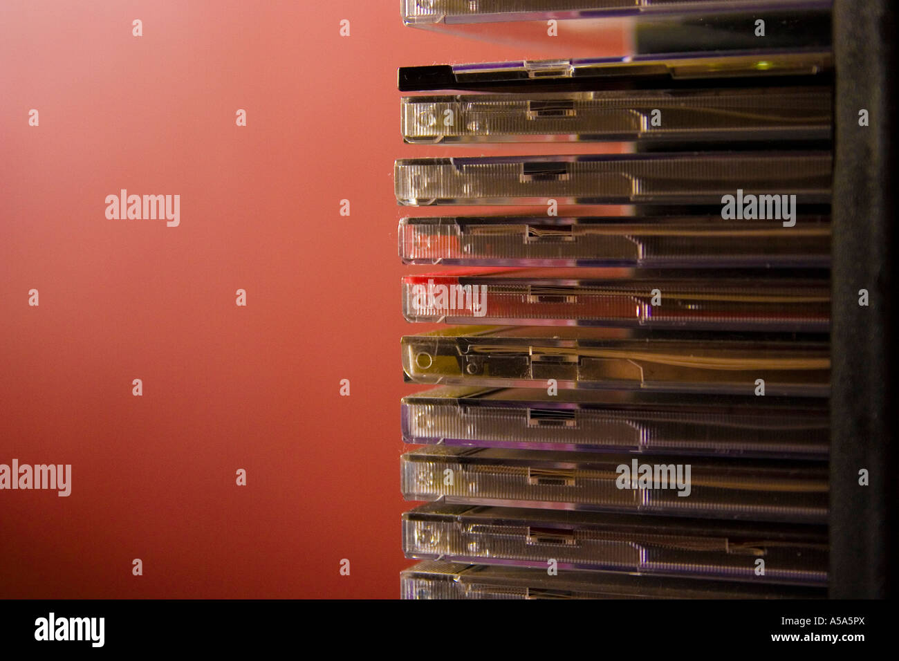 Stacked CD cases Stock Photo - Alamy