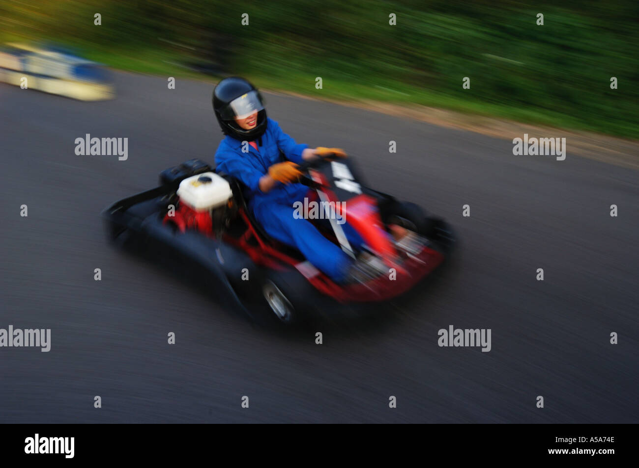 Go Karts view from on Go kart camera on and off kart with blur and ...