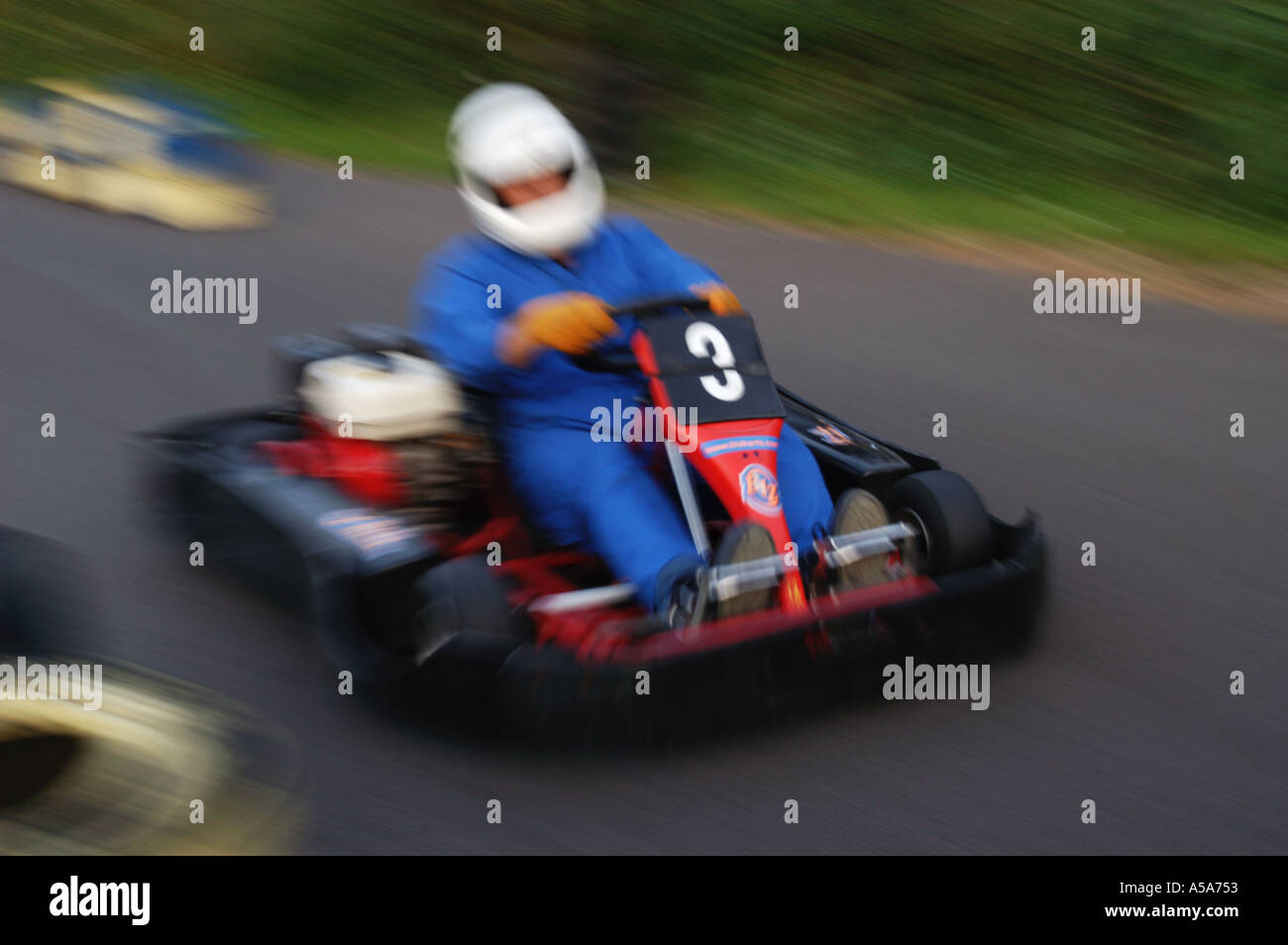 Go Karts view from on Go kart camera on and off kart with blur and ...