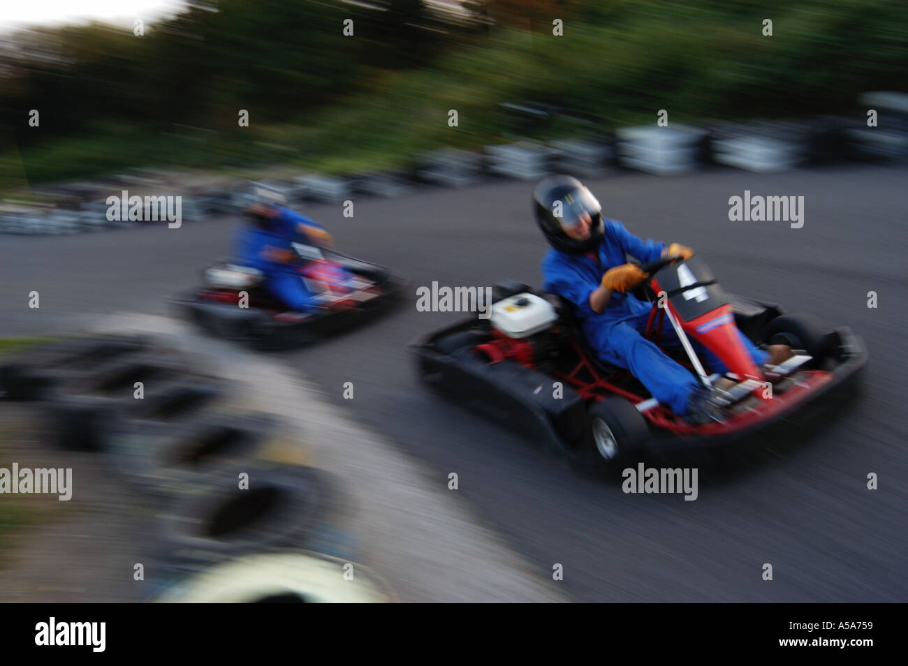 Go Karts view from on Go kart camera on and off kart with blur and ...