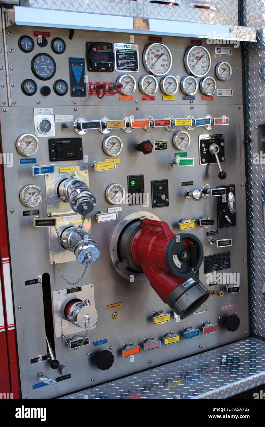 Fire engine control panal American Stock Photo - Alamy