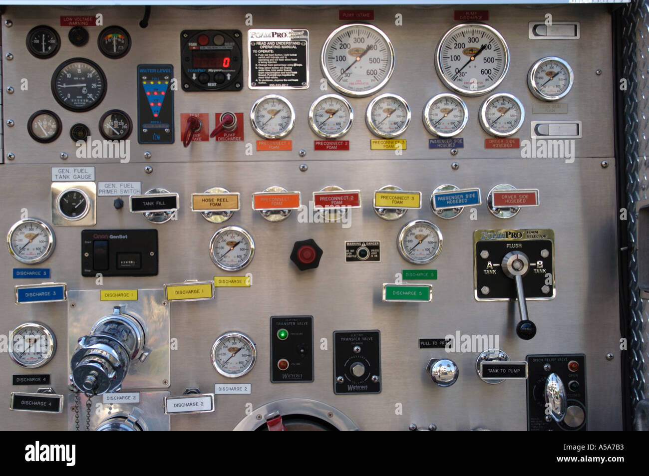 Fire engine control panal American Stock Photo - Alamy