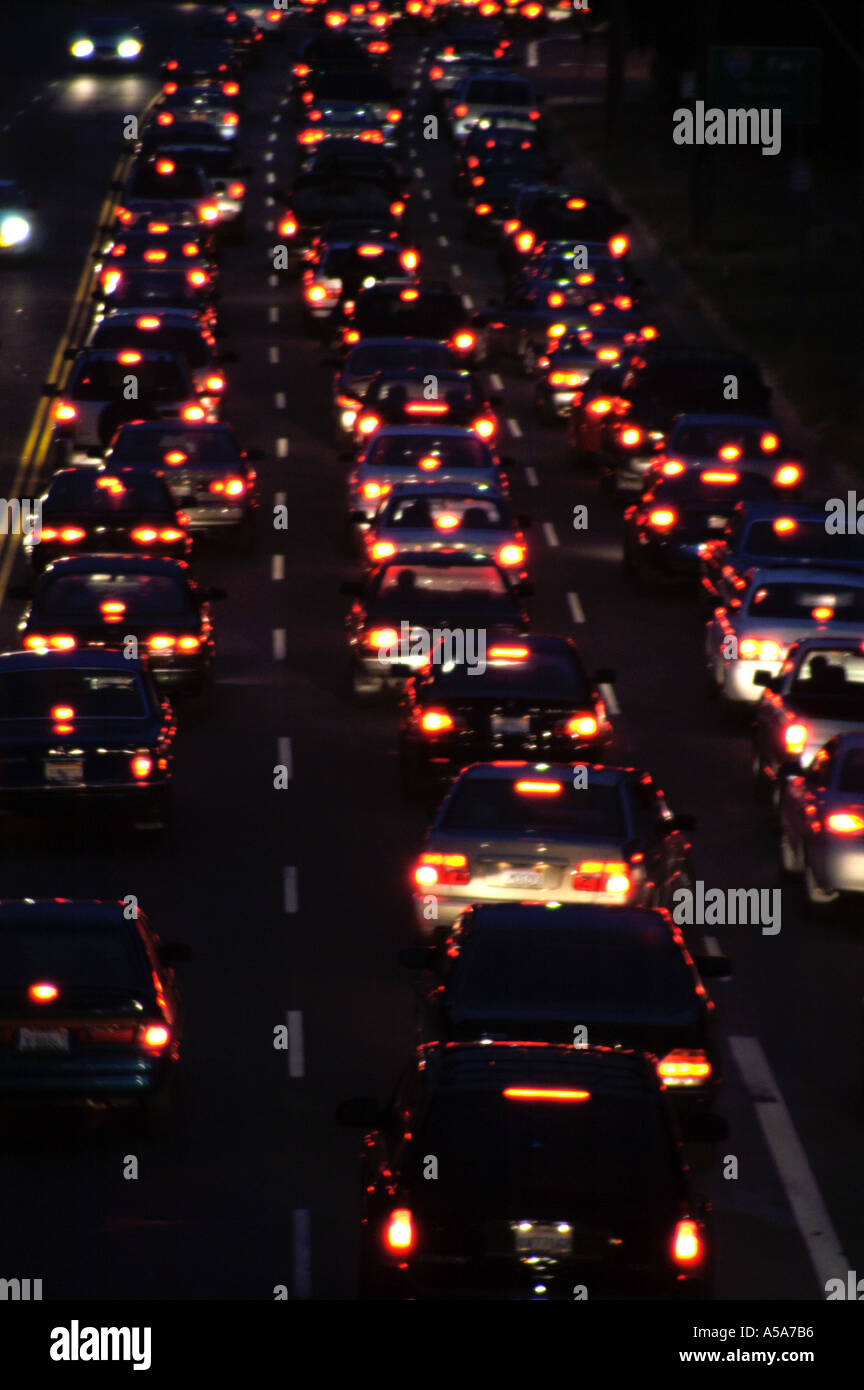 Rush hour night traffic LA USA Stock Photo - Alamy