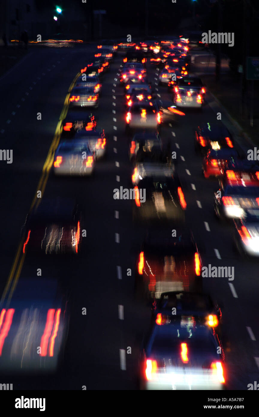 Rush hour night traffic LA USA Stock Photo - Alamy