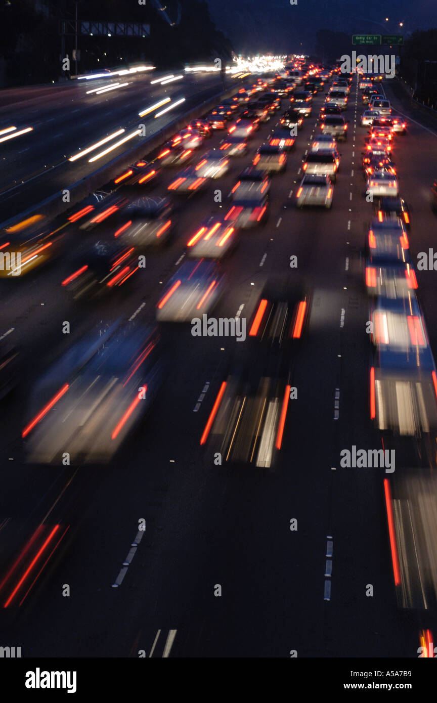 Rush hour night traffic LA USA Stock Photo - Alamy