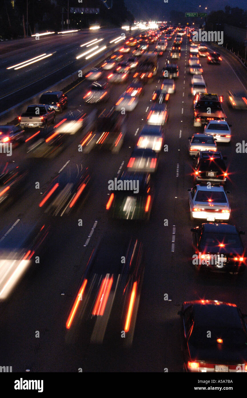 Rush hour night traffic LA USA Stock Photo - Alamy