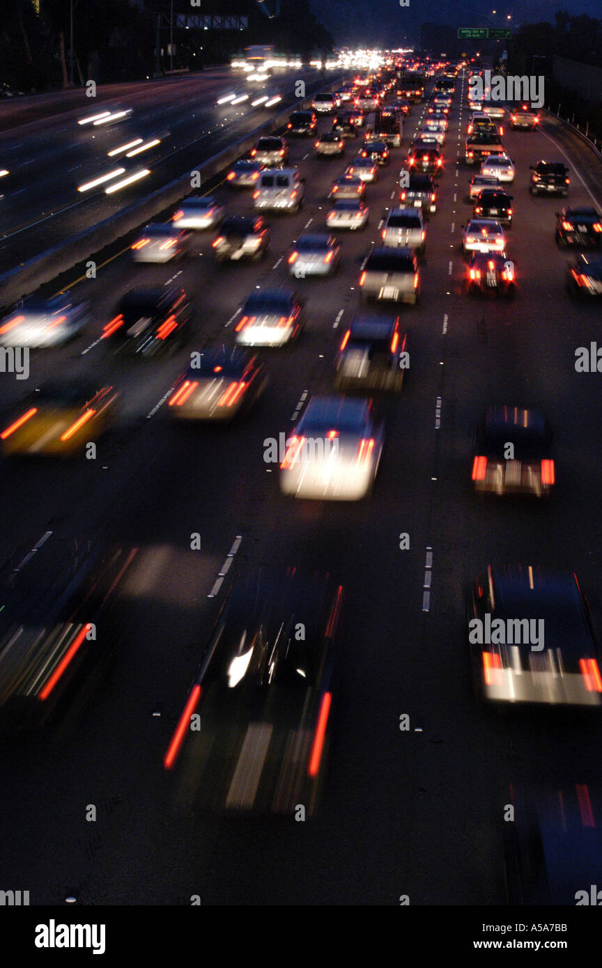 Rush hour night traffic LA USA Stock Photo - Alamy