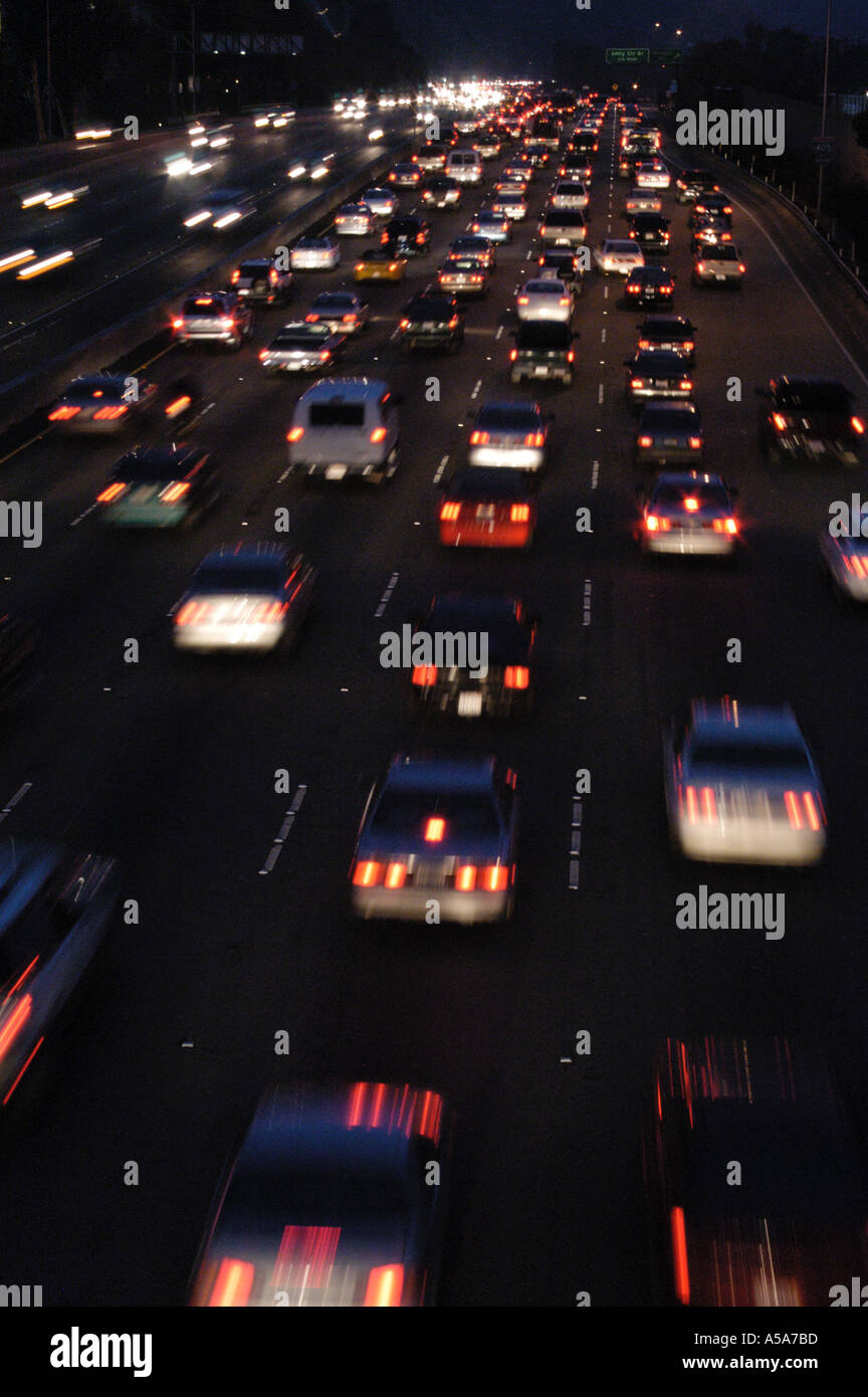 Rush hour night traffic LA USA Stock Photo - Alamy