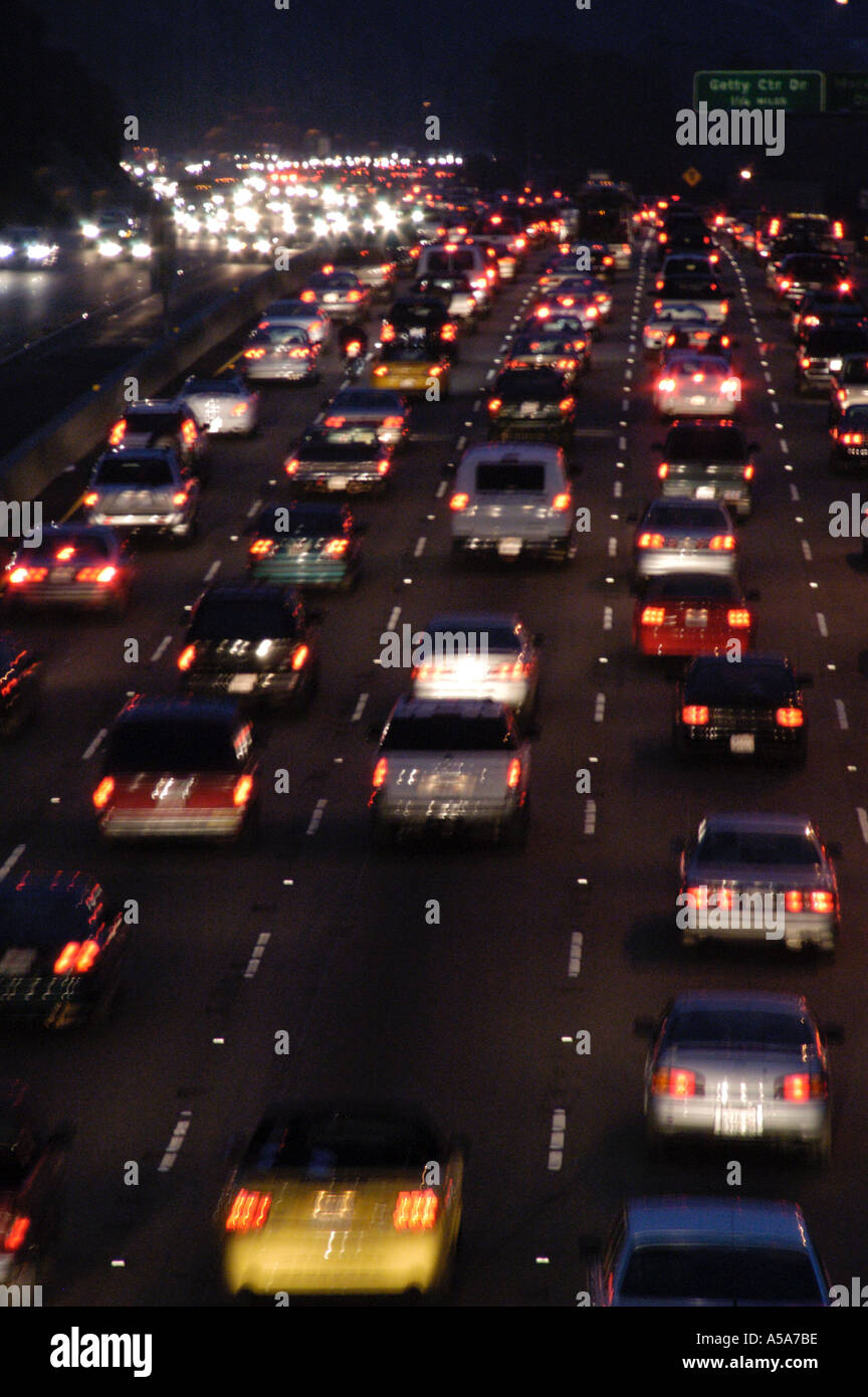 Rush hour night traffic LA USA Stock Photo - Alamy