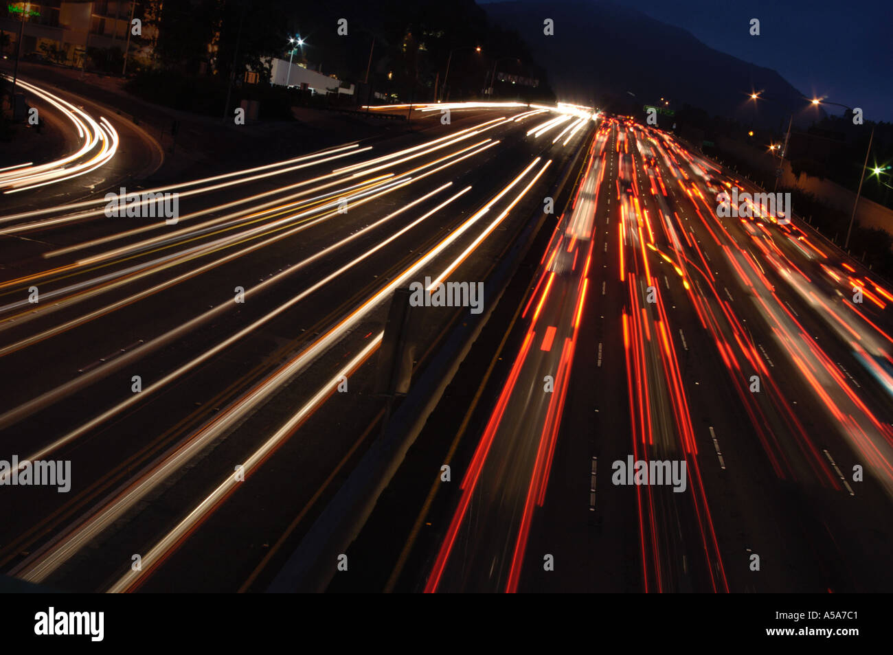 Rush hour night traffic LA USA Stock Photo - Alamy