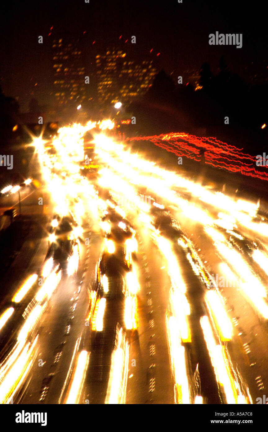 Rush hour night traffic LA USA Stock Photo - Alamy