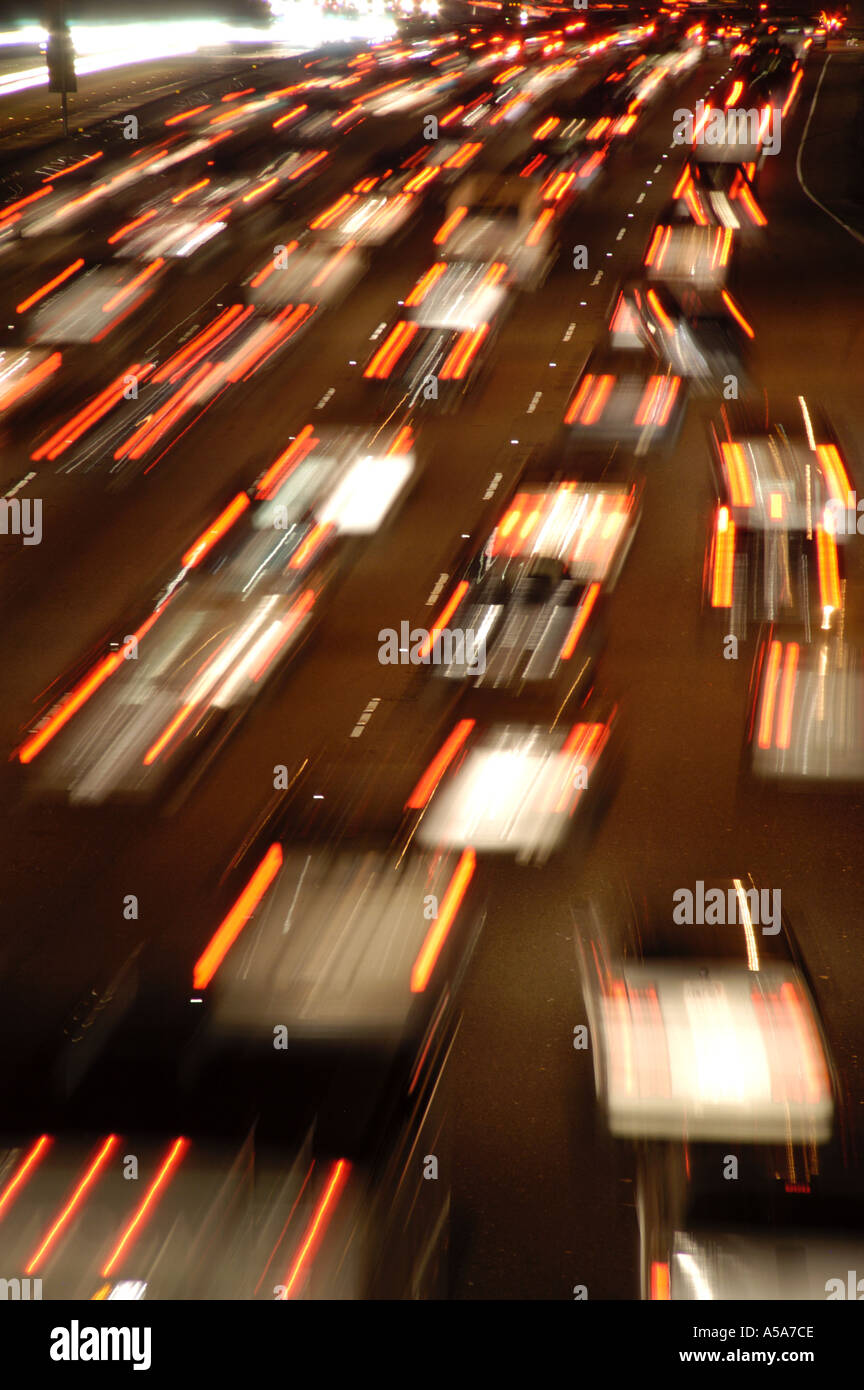 Rush hour night traffic LA USA Stock Photo - Alamy