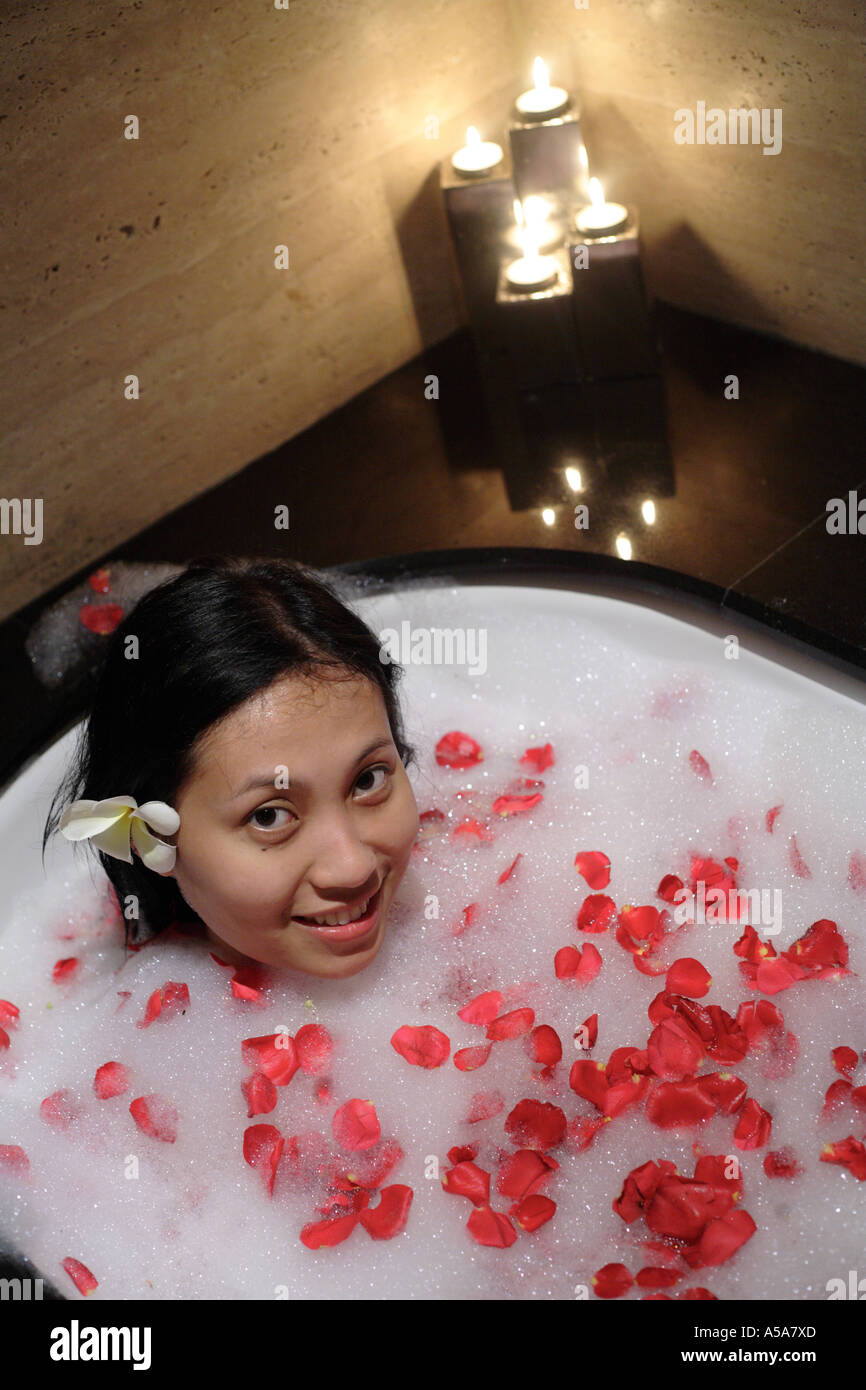 Chinese woman relaxing at SPA Stock Photo - Alamy