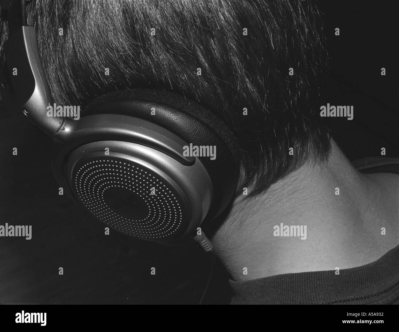 boy with headphones Stock Photo - Alamy