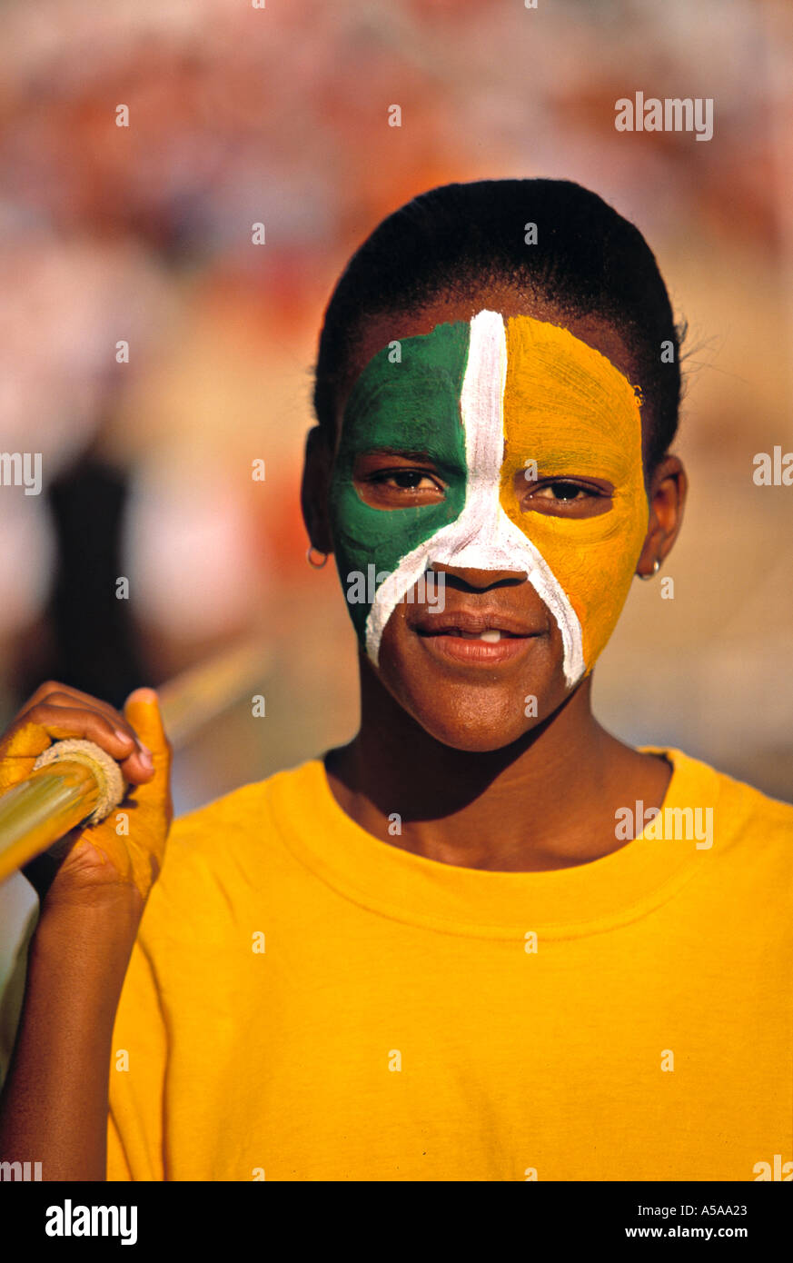 Namibian flag face paint, Windhoek, Namibia Stock Photo - Alamy