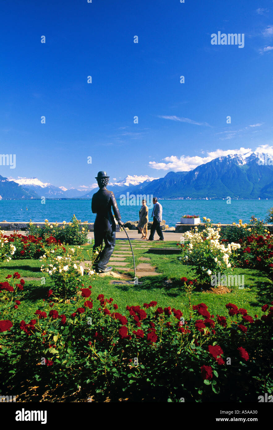 Vevey chaplin lake hi-res stock photography and images - Alamy