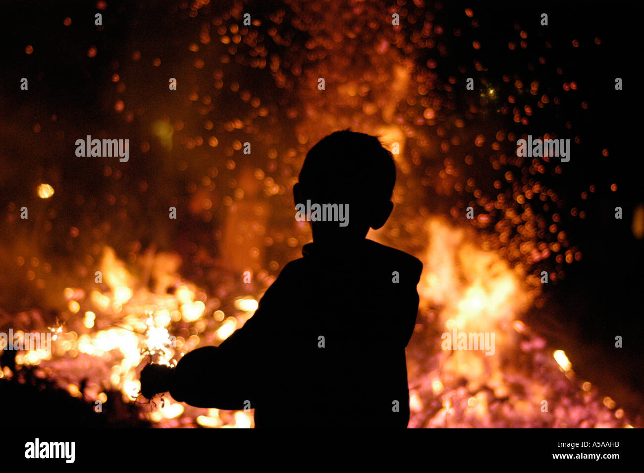 Boy fire silhouette hi-res stock photography and images - Alamy