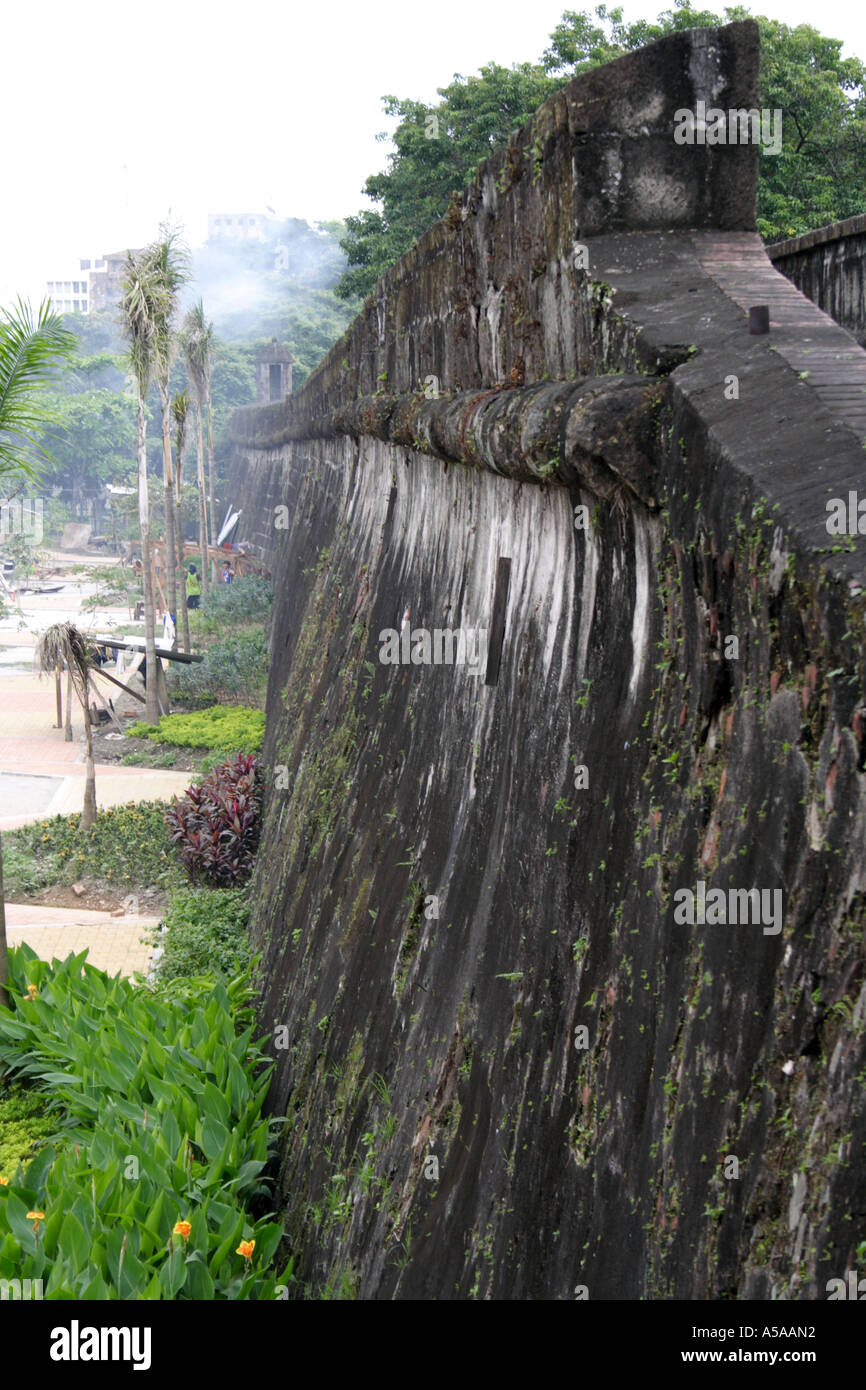 Manila, Philippines, the wall around Fort Santiago, Intramuros Stock ...