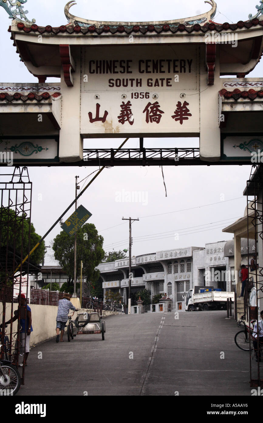 Philippine Islands, Gate to the ornate tombs in the Chinese Cemetery ...
