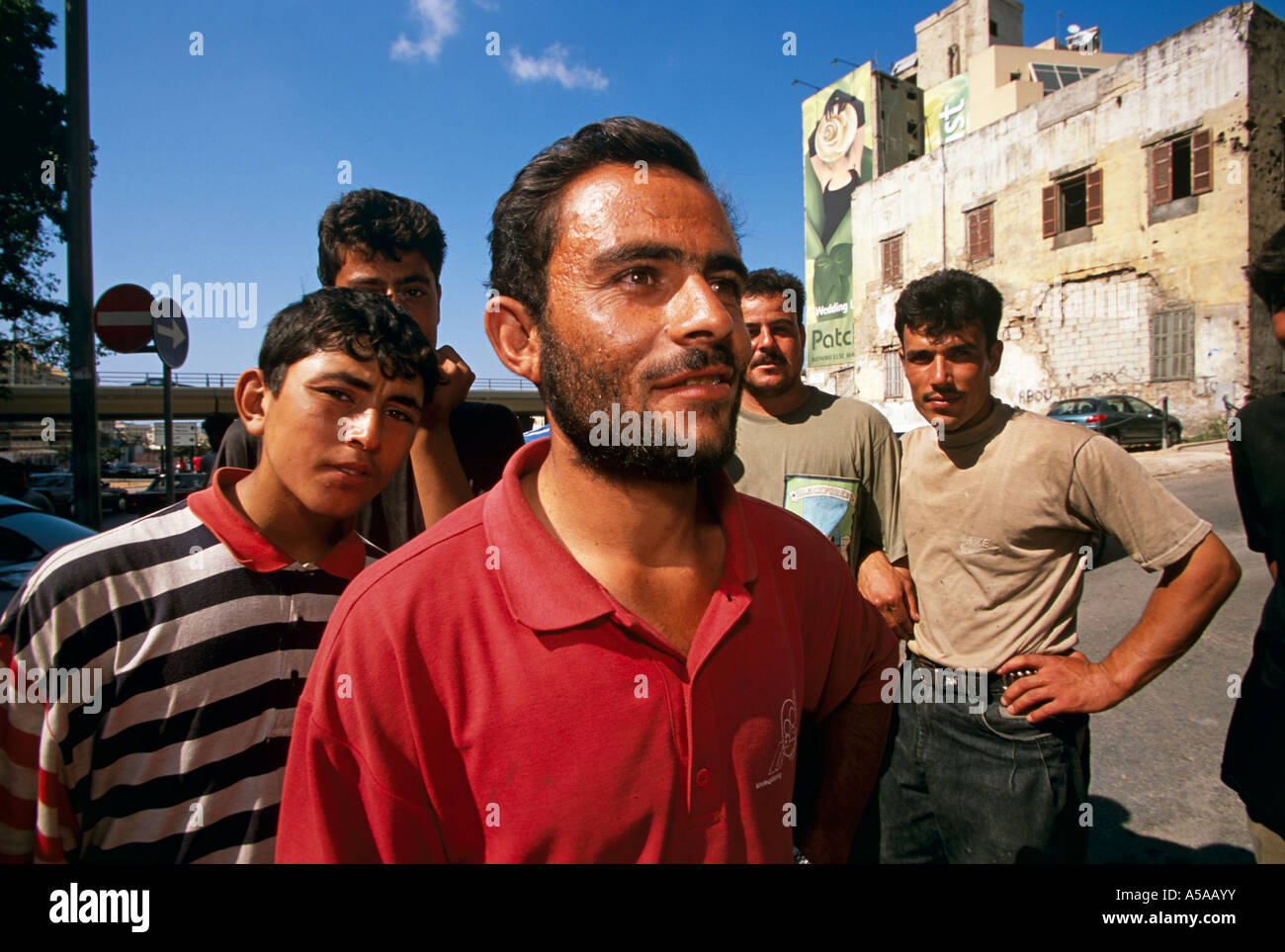 A group of men hanging out on the street of Beirut Lebanon Stock Photo ...