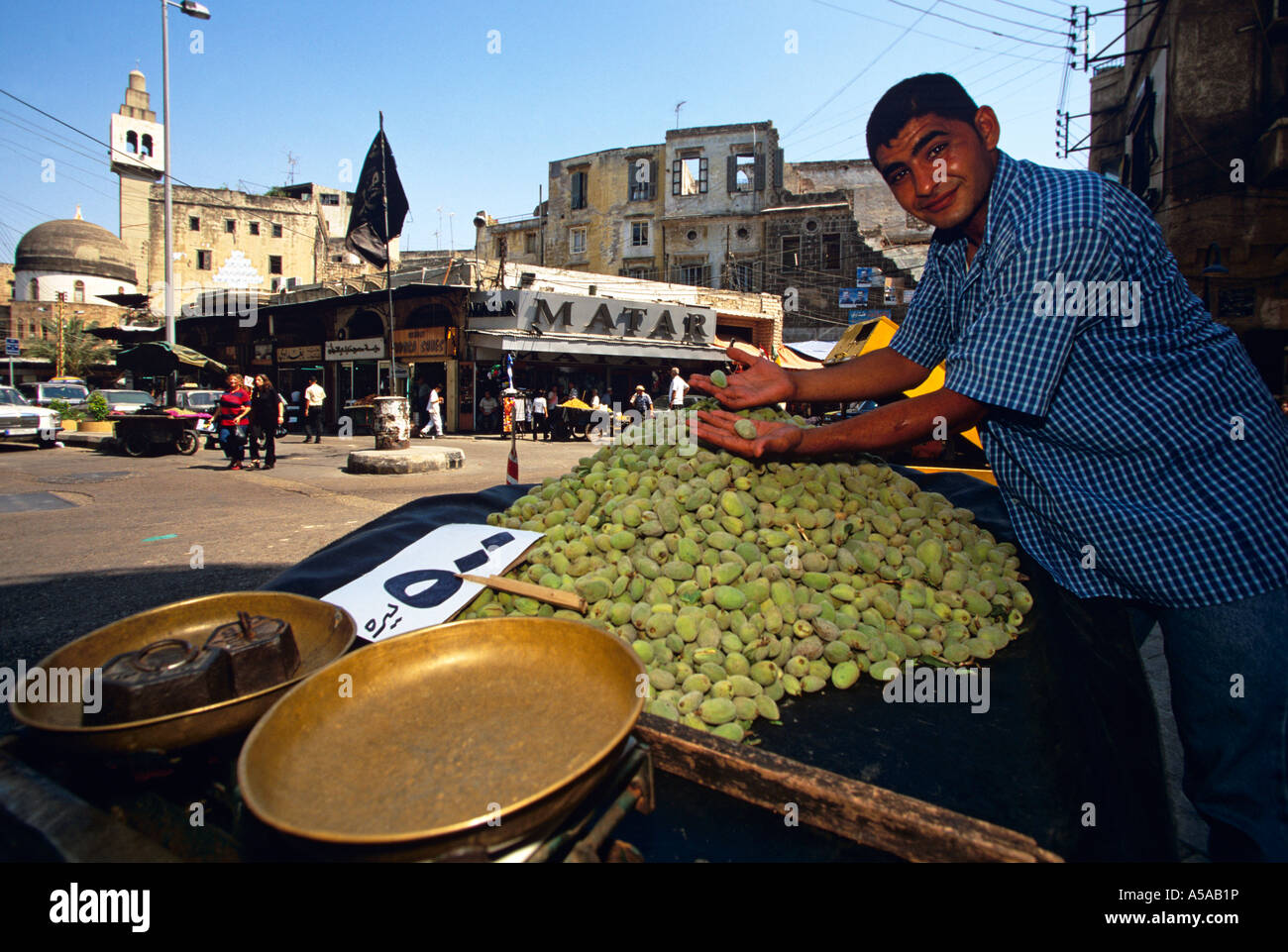 A street vendor selling fruits on the street of Beirut Lebanon Stock ...