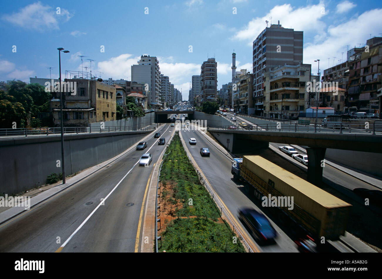 Main road in downtown Beirut Lebanon Stock Photo - Alamy