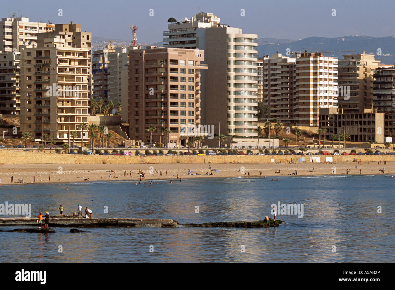 A view across a beach in Beirut Lebanon Stock Photo - Alamy