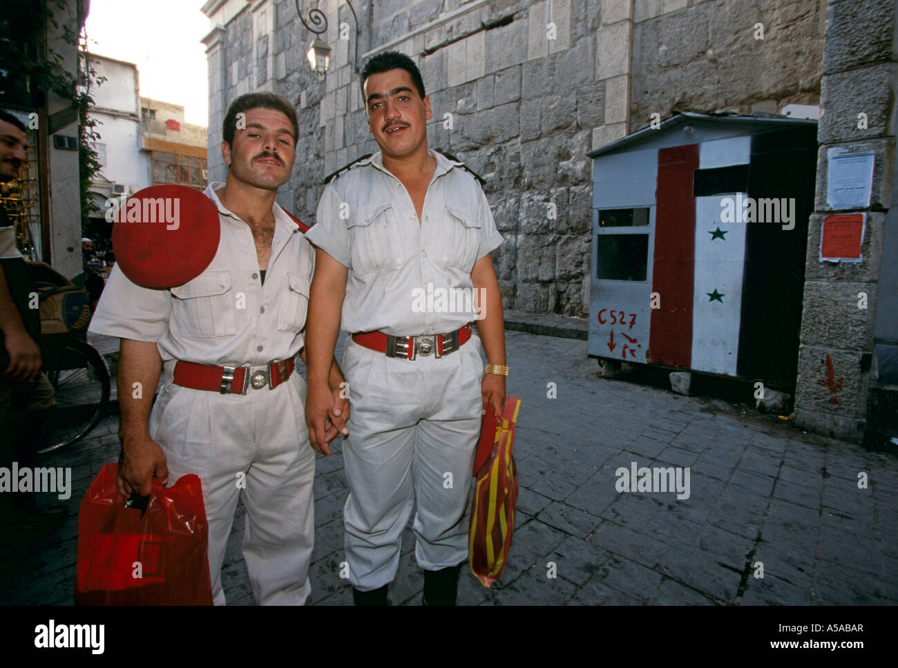 Police officers on the street of Damascus Syria Stock Photo - Alamy