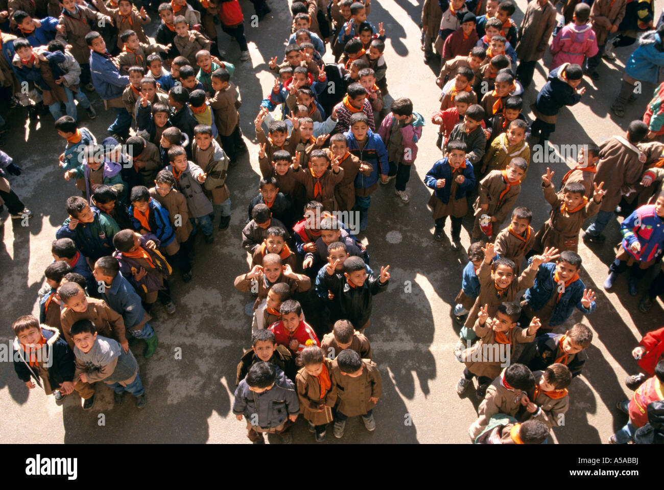 Group of scouts looking up, Damascus, Syria Stock Photo - Alamy