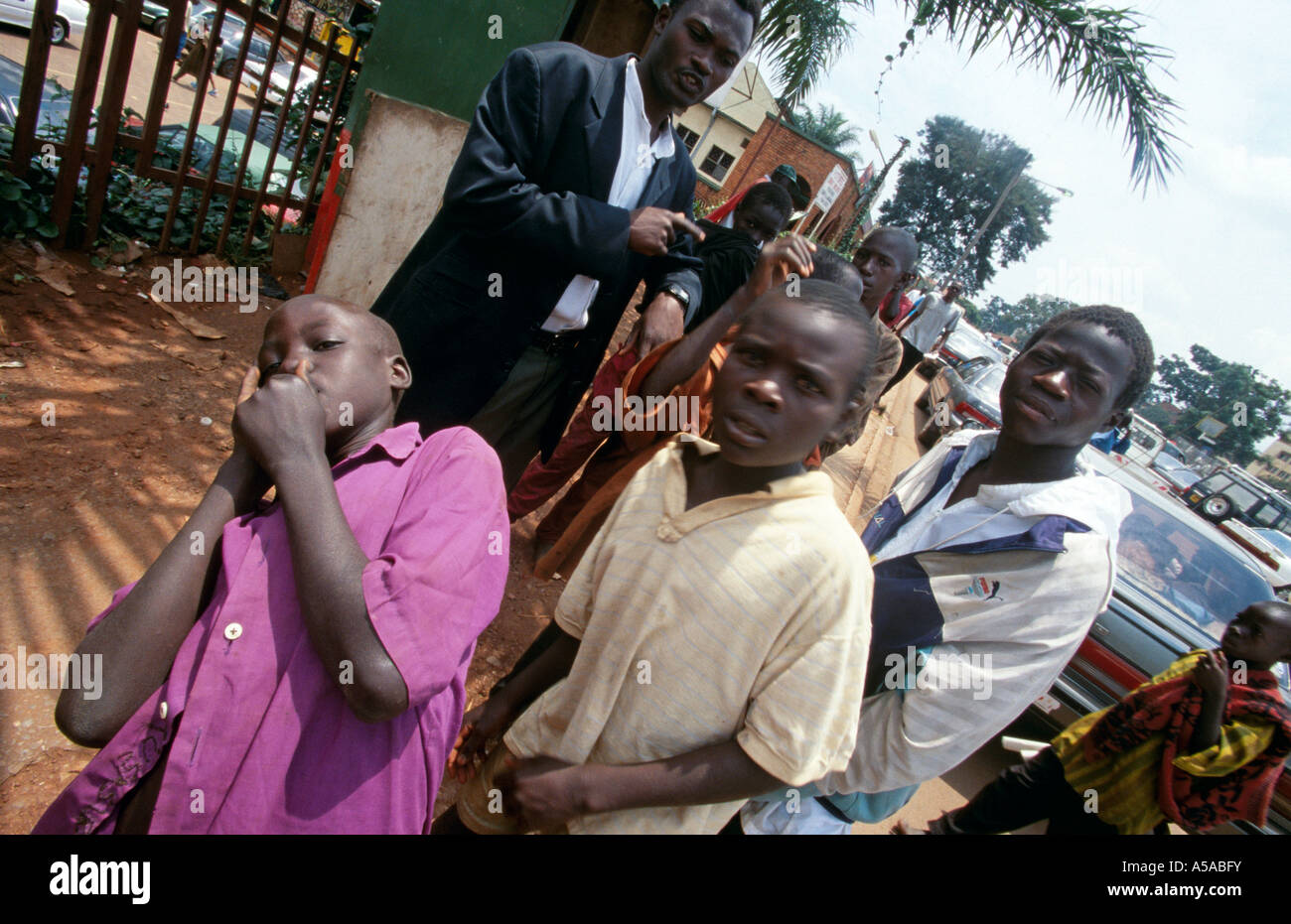 A group of drug addicts on the street of Kampala Uganda Stock Photo - Alamy