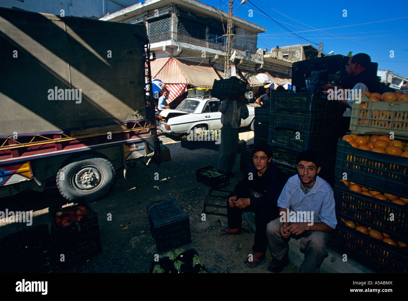 A fruit market in Nabatiye Lebanon Stock Photo - Alamy