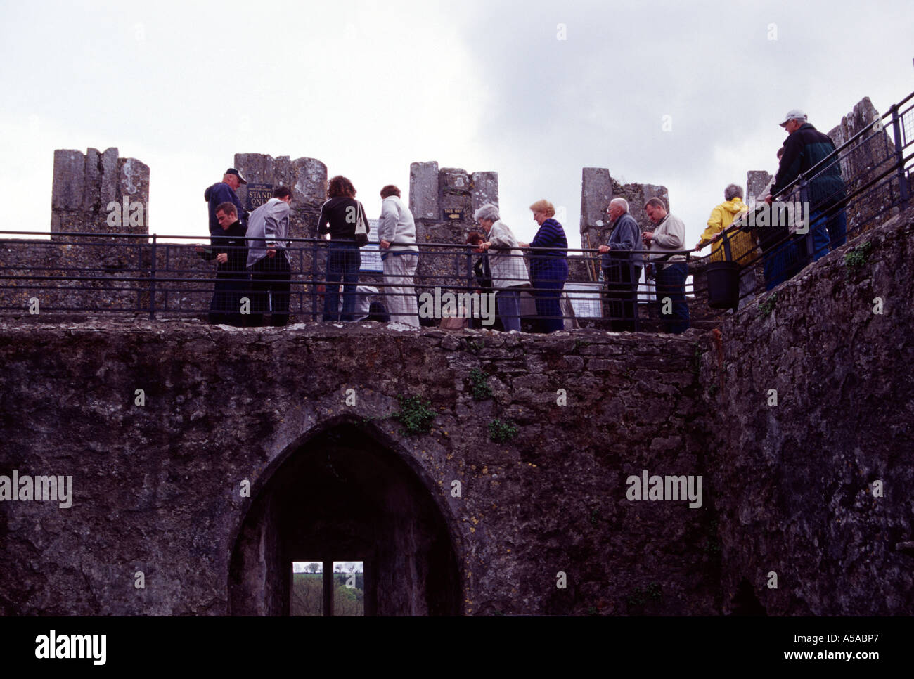The Blarney Stone is a legendary block of limestone built into the ...