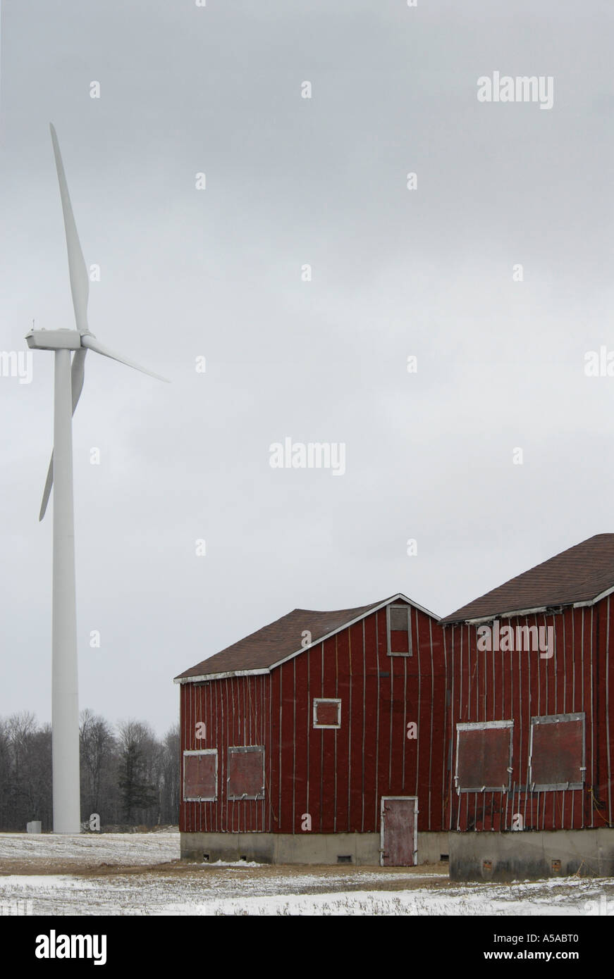 Wind turbine tree country Stock Photo - Alamy