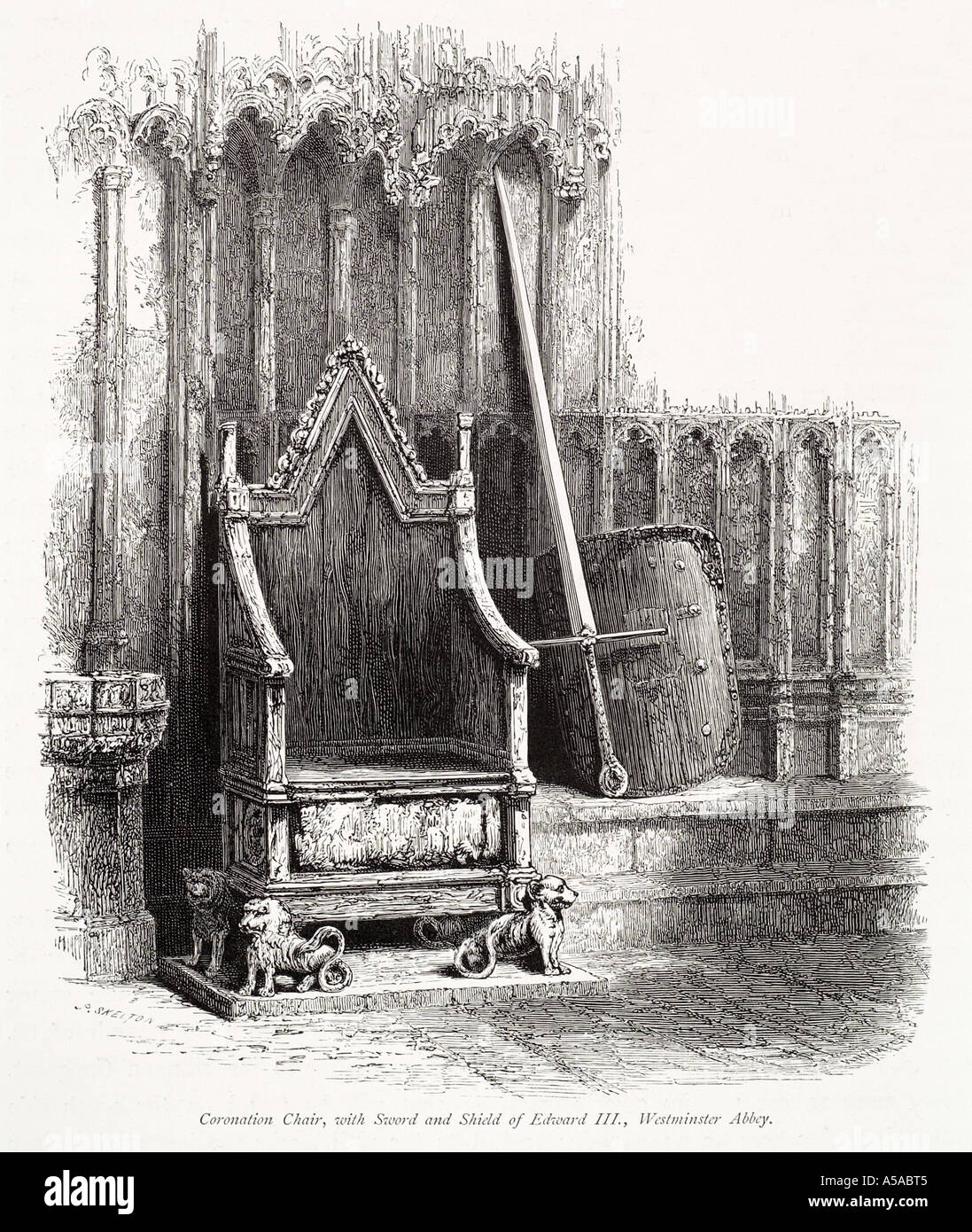 coronation chair sword shield edward III westminster abbey Stone ...