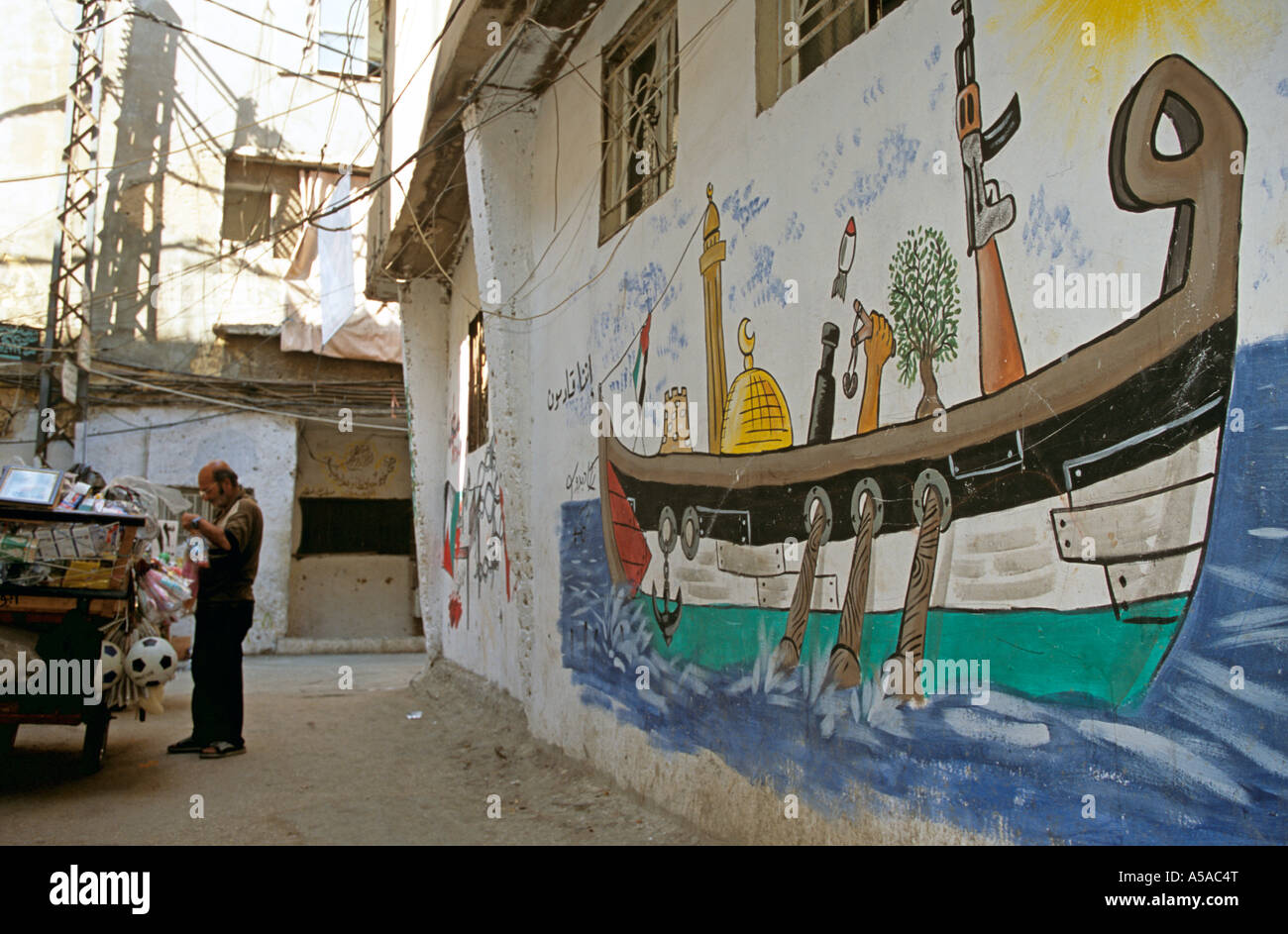 Graffiti inside the Shatila refugee camp in Beirut Lebanon Stock Photo ...